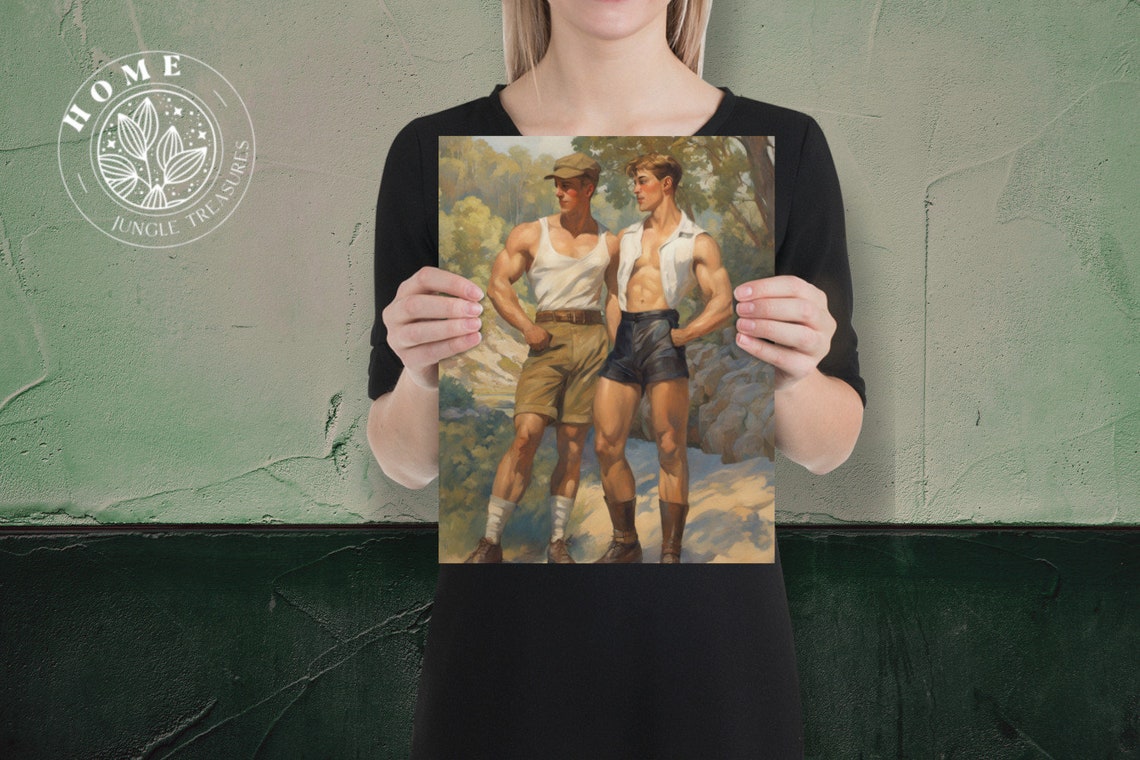 Poster the Scouts, Vintage Muscular Male Body Art, Muscle Men Printed ...