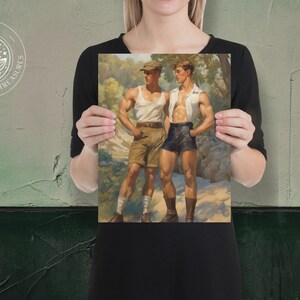 Poster "the Scouts", Vintage Muscular Male Body Art, Muscle Men Printed ...