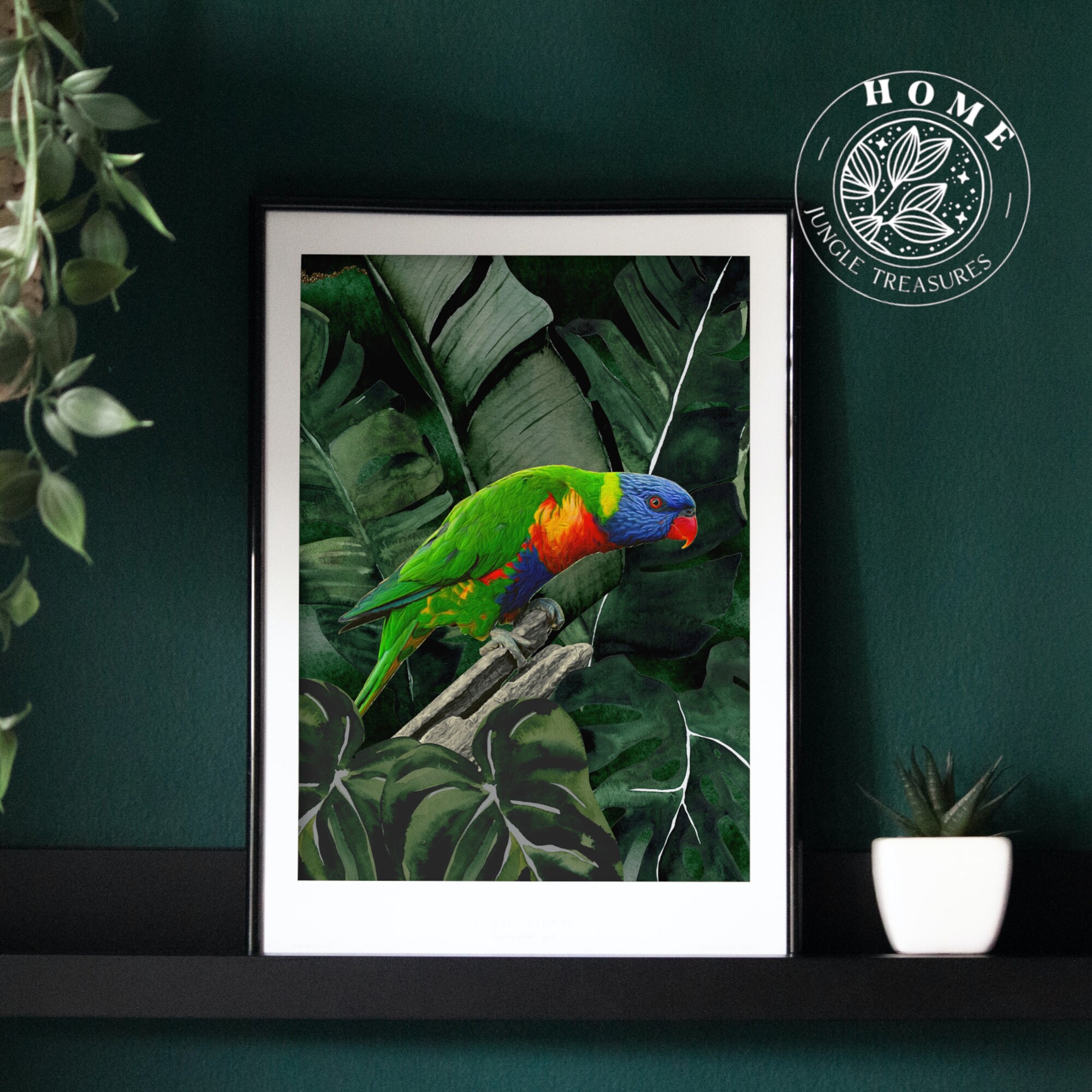 Tropical Birds Printable Set of 2 Posters Colorful Parrot Wall Art ...