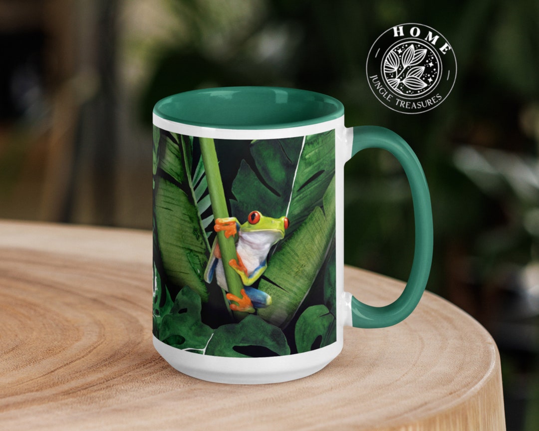 Red Eyed Tree Frog Coffee Mug, 15oz Large Ceramic Cup, Colorful ...