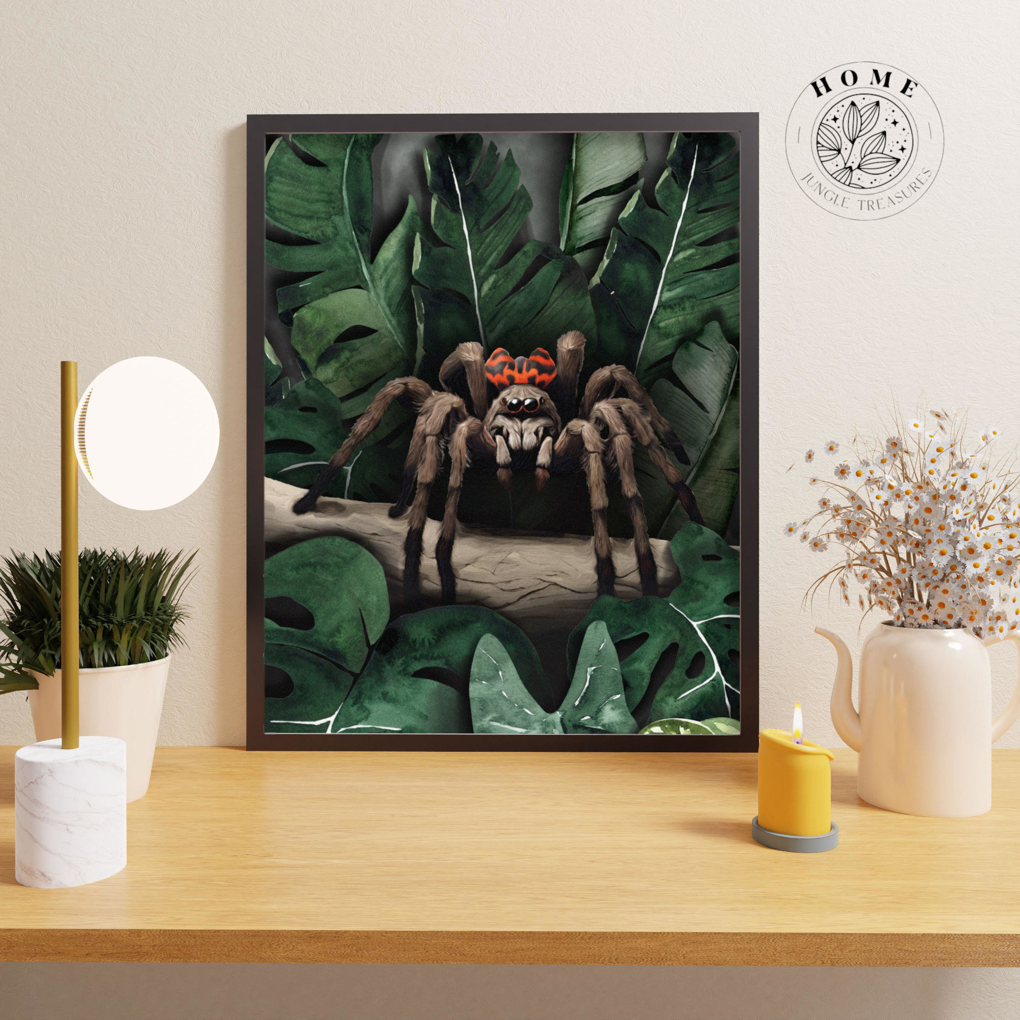 Tarantula Painting, Printable Poster or Postcard, Colorful Spider Art ...