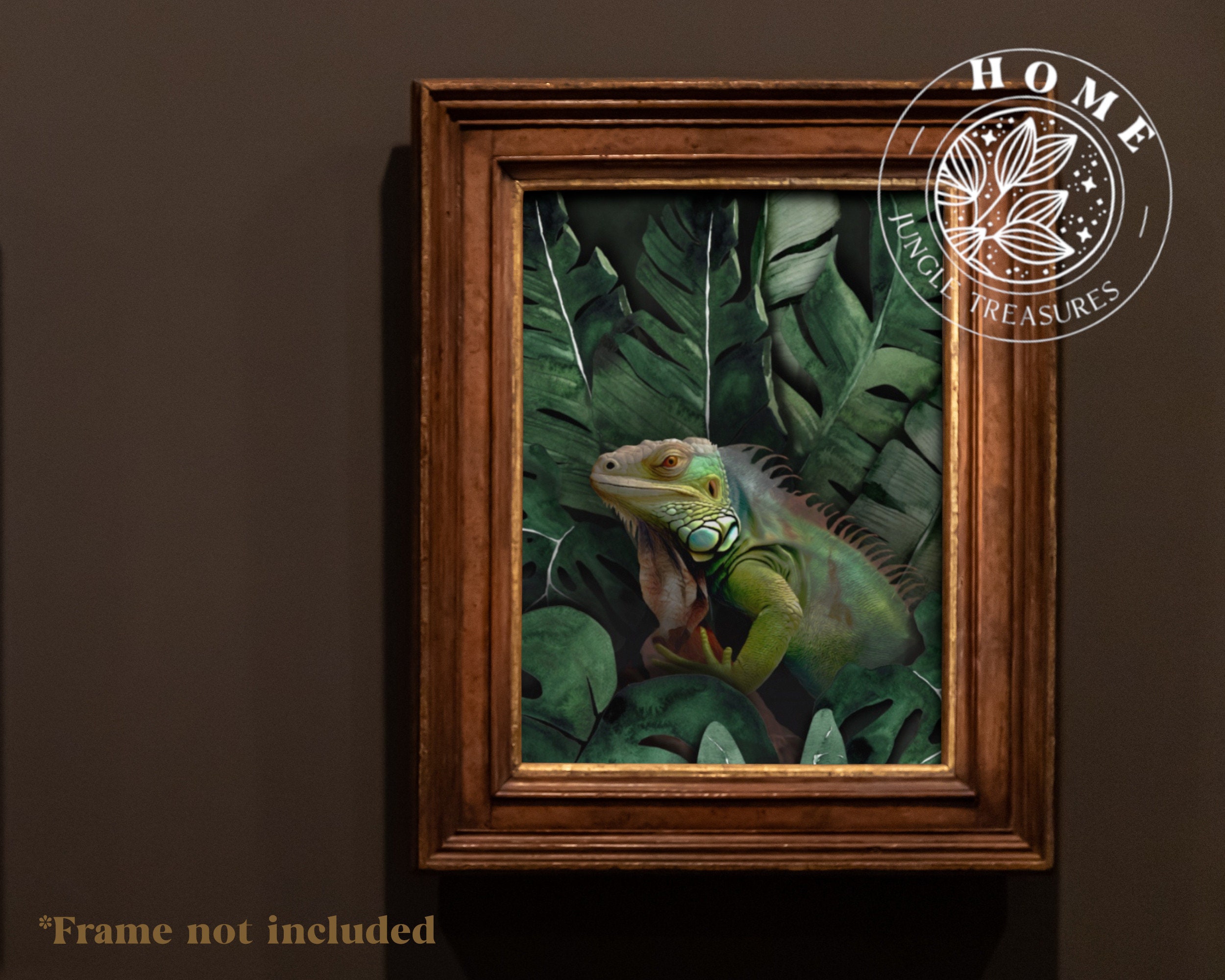 Poster rainforest Iguana, Jungle Artwork for Boho Living Room, Perfect ...