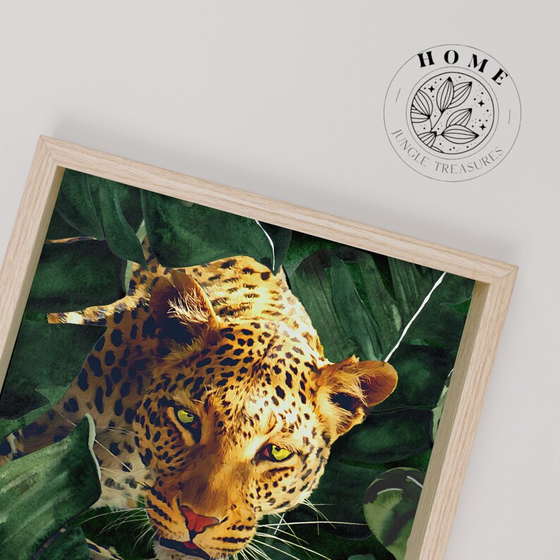 Jaguar Painting Printable Square Poster Leopard Art Print Urban Jungle ...