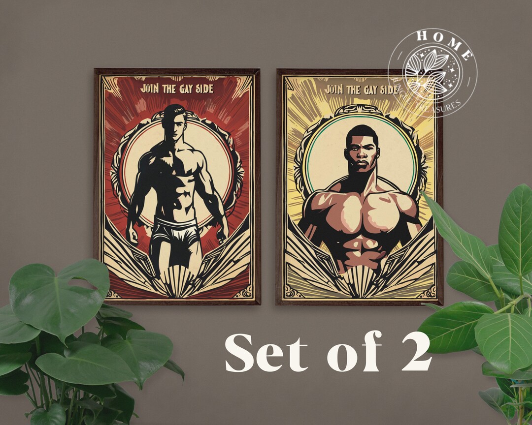 Print "join the Gay Side" (set of 2), Colorful Gay Art, DIY Digital Art ...