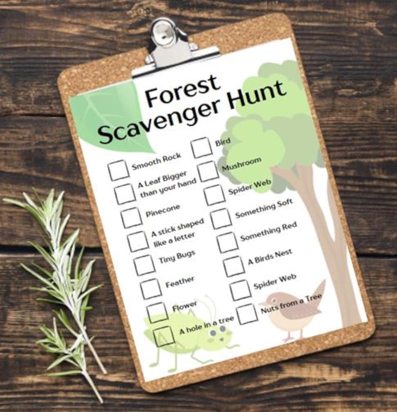 Forest Scavenger Hunt Printable - Outdoor Adventure Kids Learning for ...