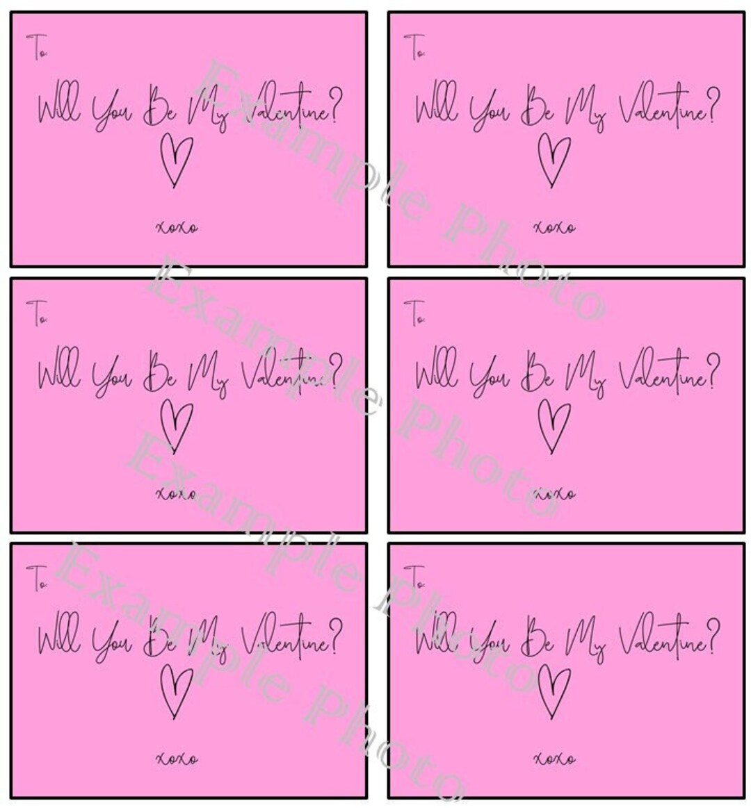 Will You Be My Valentine Pink Printable Valentines - Etsy