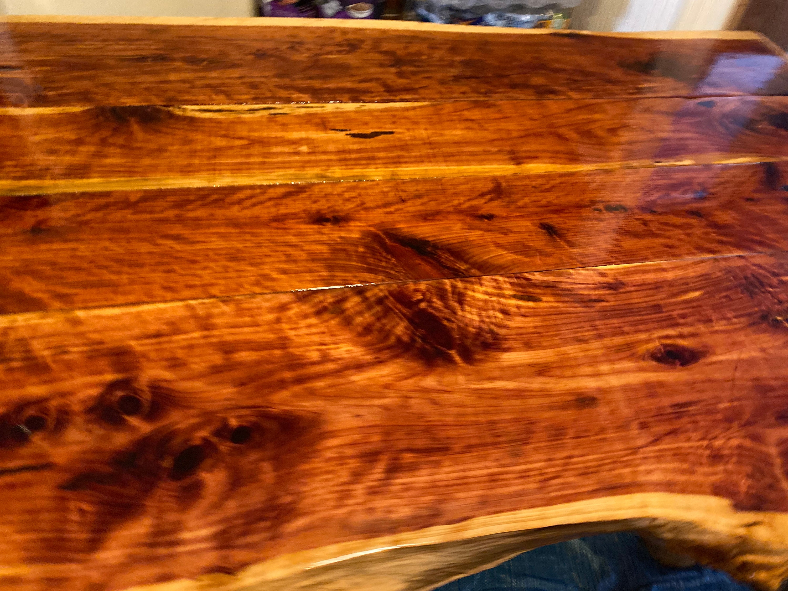 Cedar Table With LIVE EDGE Custom Cedarpatchfurniture - Etsy