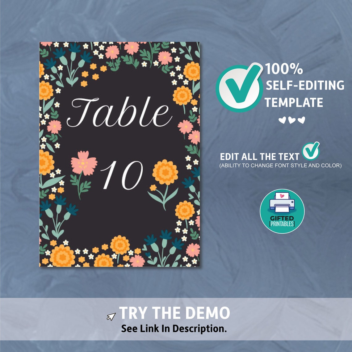 Boho Themed Wedding Table Numbers Table Number Template | Etsy