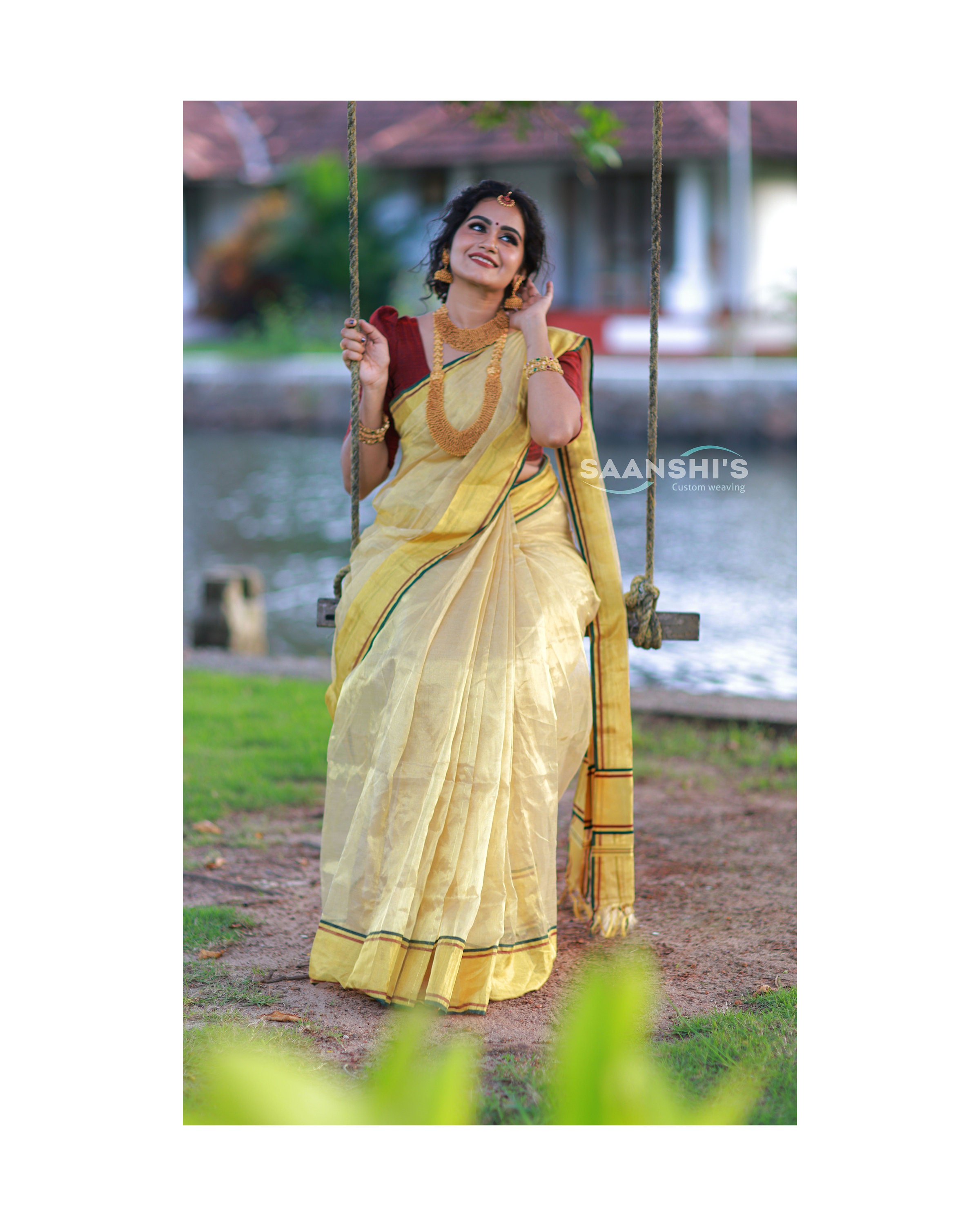 Saranya Full Jari Weaved Tissue Kasavu Saree - Etsy