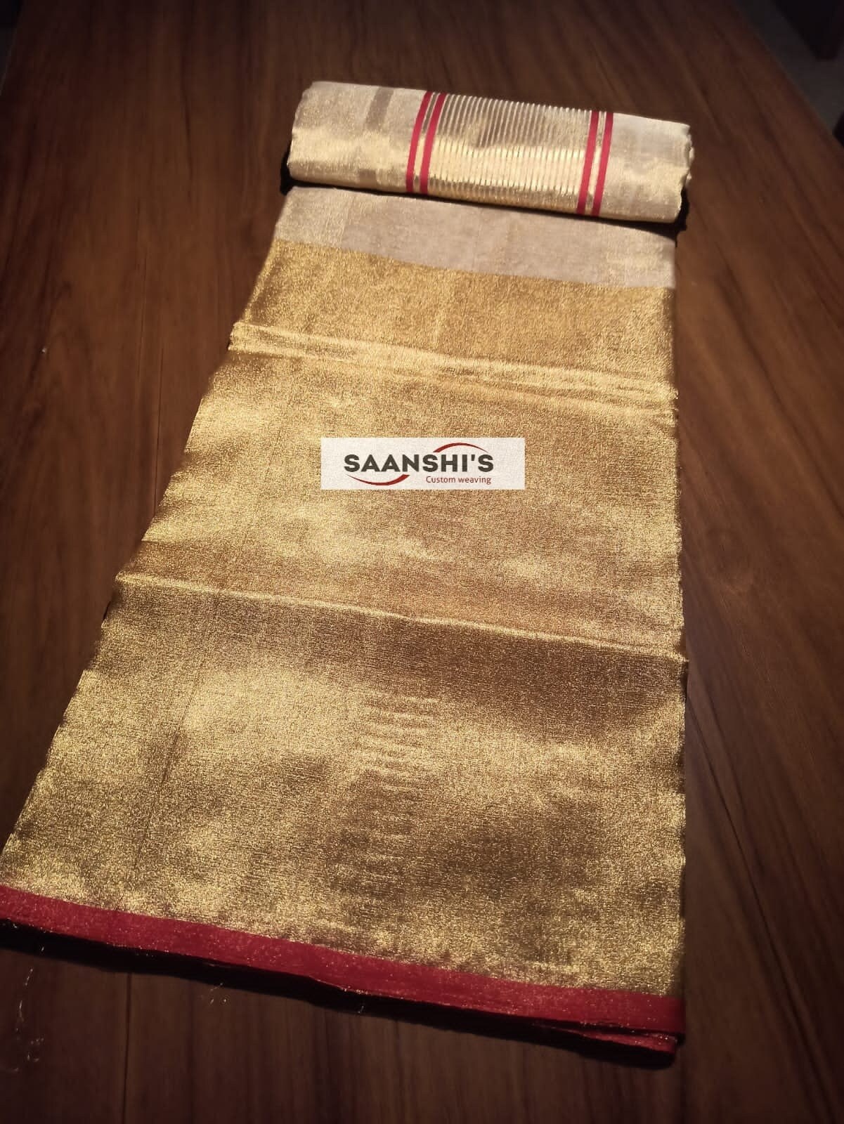 RED Selvedge Pure Handloom Tissue Saree - Etsy