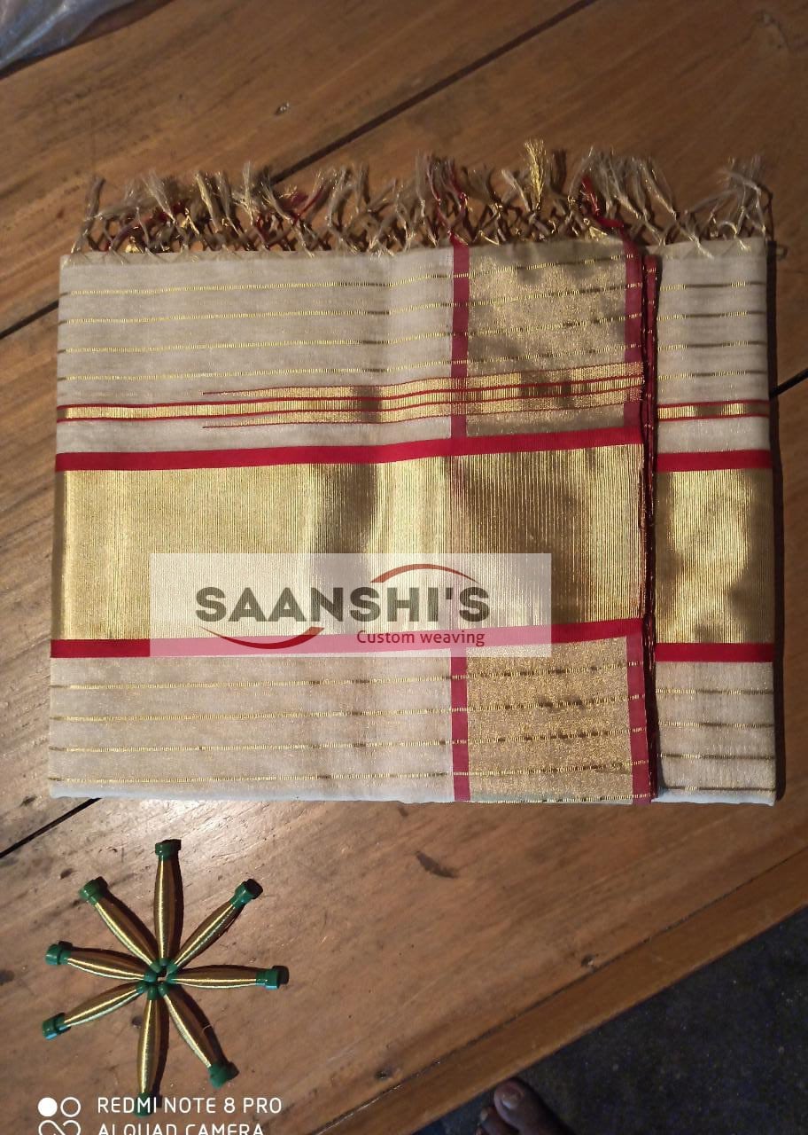 Red Kara Pure Handloom Tissue Jari Line Saree - Etsy