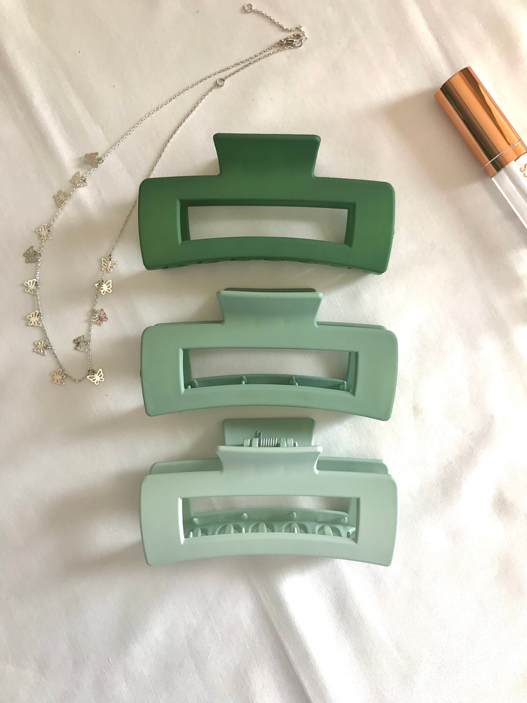 Large Matte Rectangular Claw Clips Green, Blue Hair Claws - Etsy