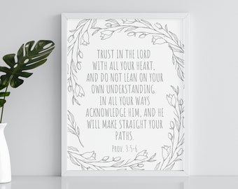 Proverbs 3:5-6 Printable - Etsy