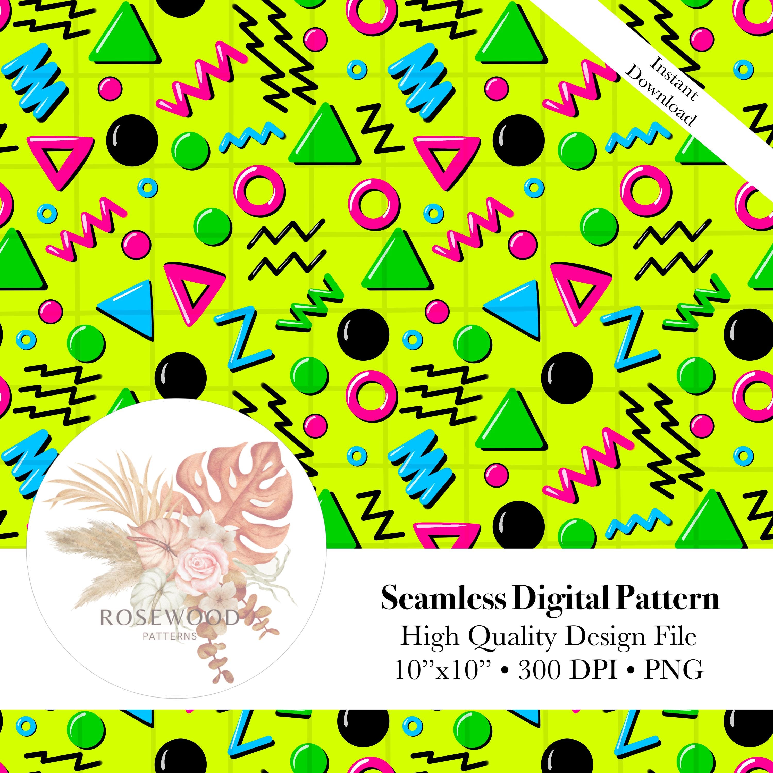 Retro Summer Digital Paper 90s Swim Safe Color Seamless Pattern ...