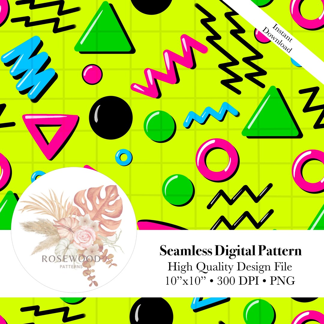 Retro Summer Digital Paper 90s Swim Safe Color Seamless Pattern ...
