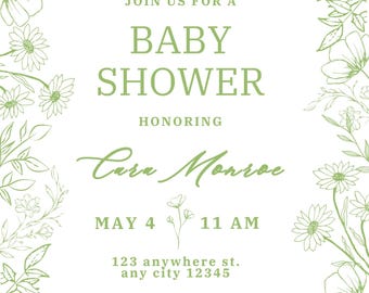 Flutter on by Butterfly Baby Shower Invitation DIGITAL TEMPLATE - Etsy