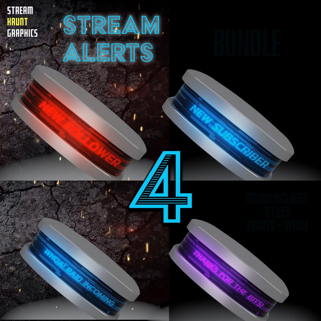 Twitch Stream Alerts - Dynamic Animation Bundle of 4 | Follower ...