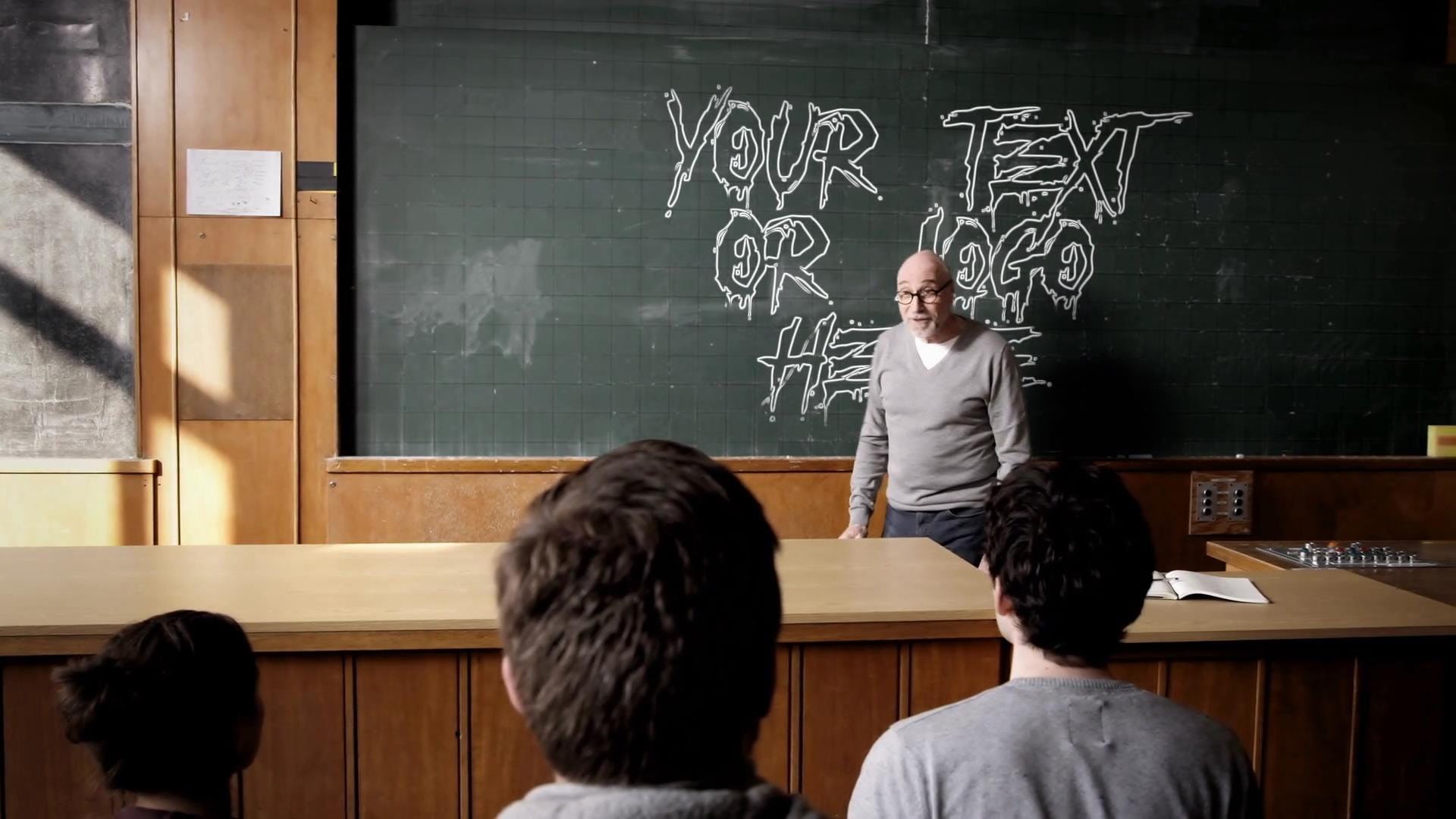 Custom Live-action Mockup: Professor Explaining on Blackboard ...