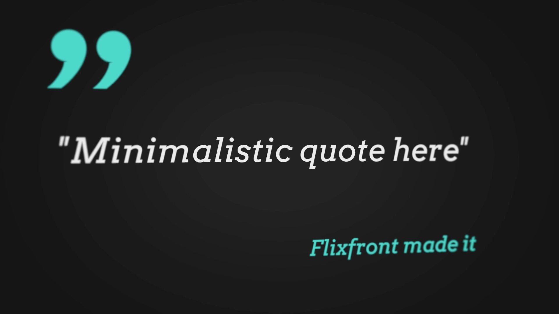 Minimalistic Quote Animation With Sound Custom Color Accents, Great ...