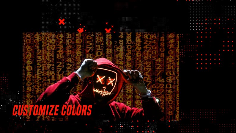 Hacker Crosses Glitch Text Intro Animation With Custom Image and Colors Twitch Transition Custom ...