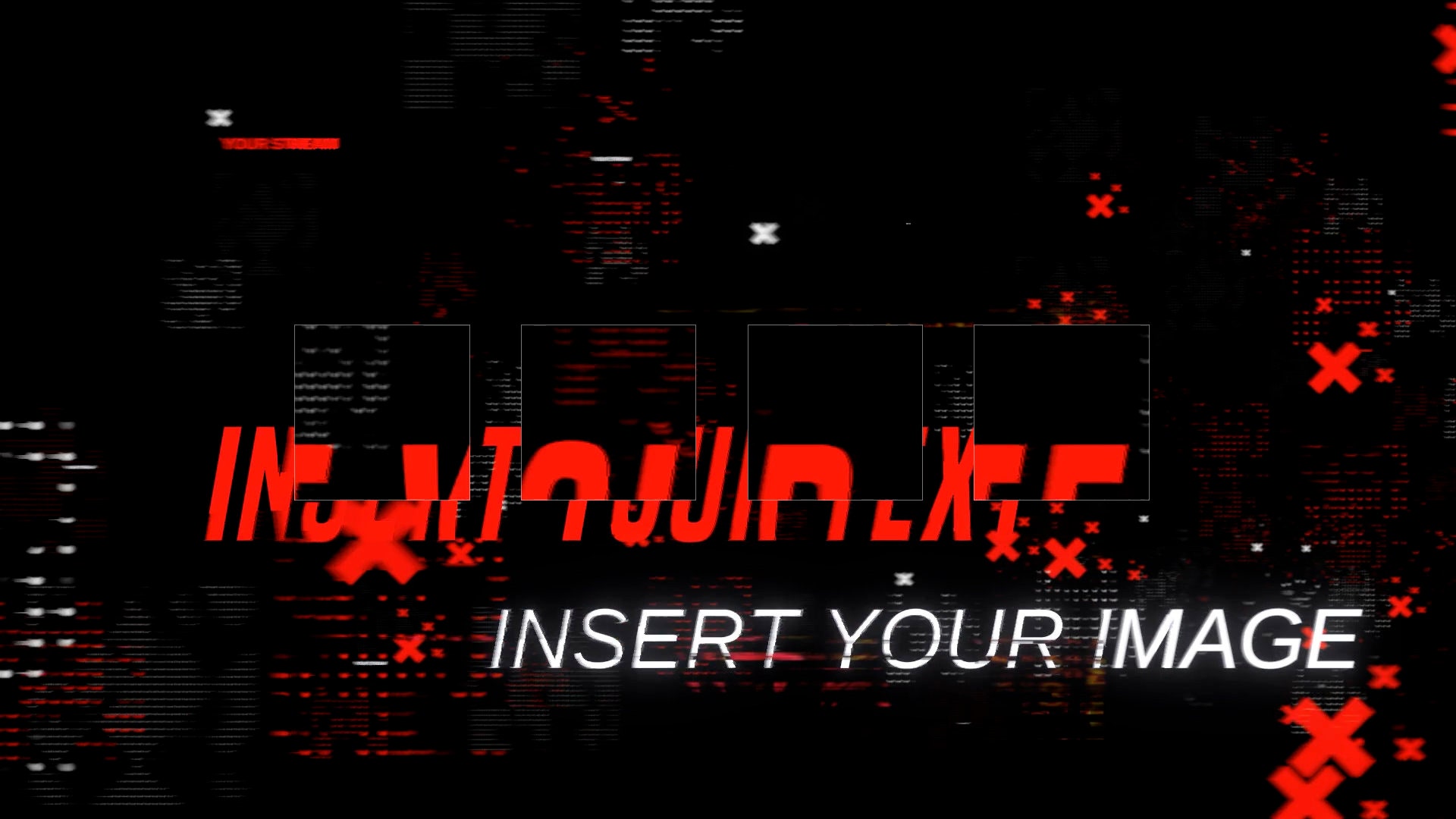 Hacker Crosses Glitch Text Intro Animation With Custom Image and Colors ...