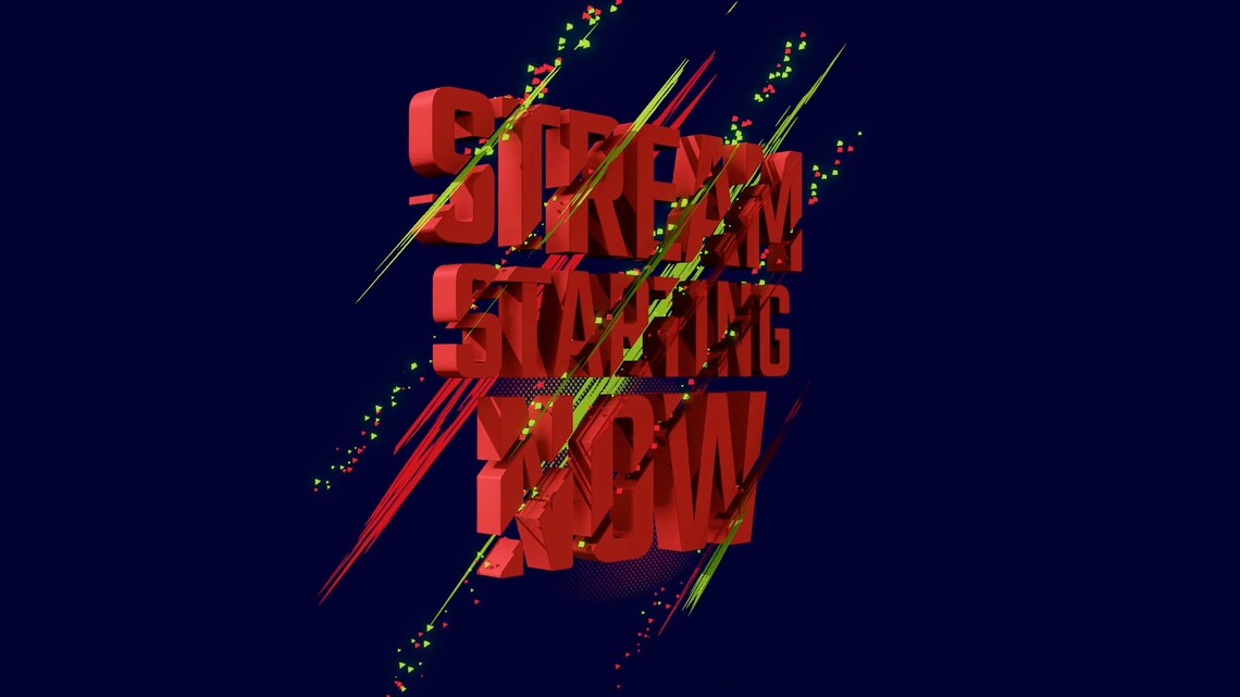 Streaming Starting Now Slashed Title Animation With Whoosh Sound of ...