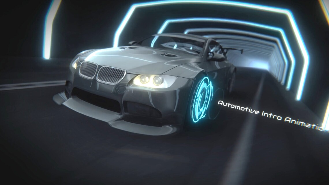 Automotive Concept Intro Animation Concept Car Driving Through a Tunnel ...