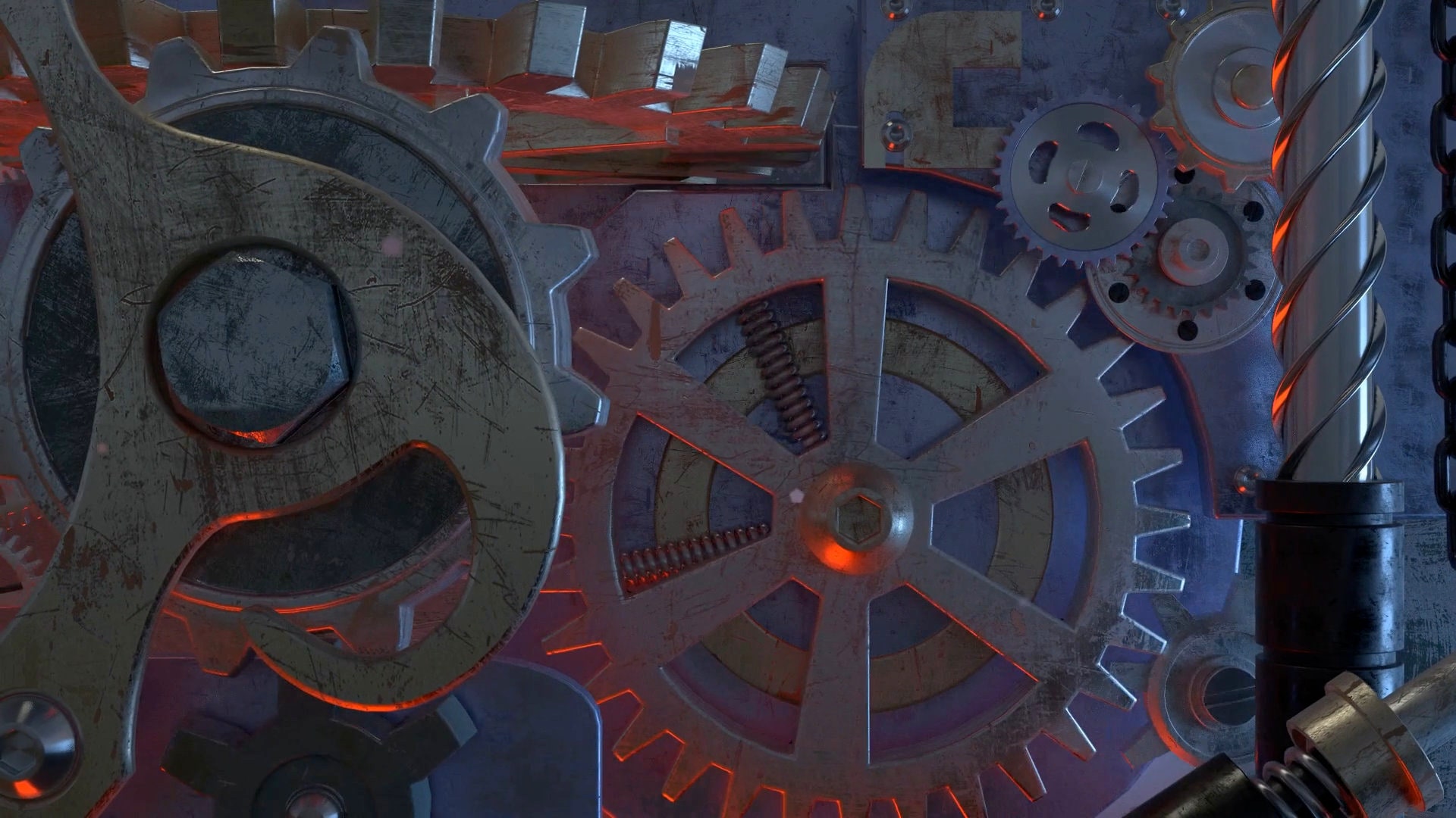 Steampunk Spinning Gears Logo Animation Automatic Machine Retro Gates ...