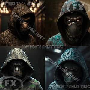 PRINTABLE ART Masked Hacker Apes Collection Printable and - Etsy