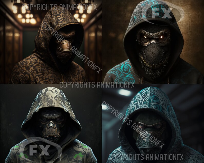 PRINTABLE ART Masked Hacker Apes Collection Printable and - Etsy