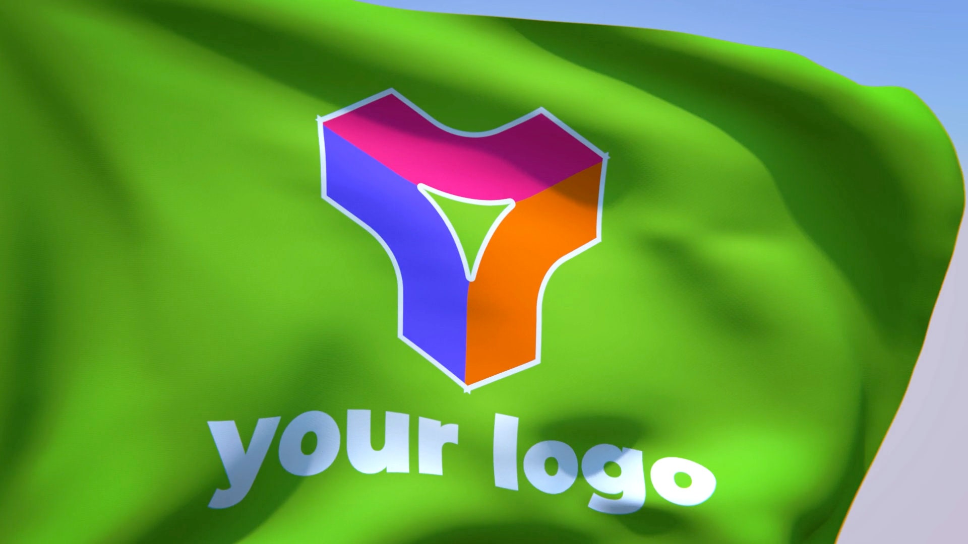 Flag Logo Stinger Animation for Your Video Channel Place Your Logo on ...