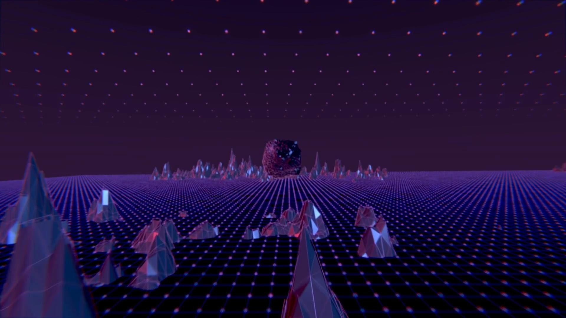 Metaverse Journey Animation: Cyber Landscape & Geometric Rocks ...