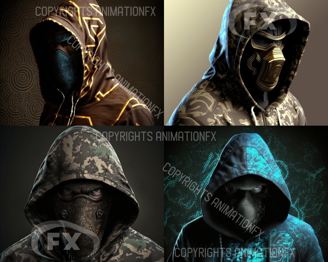 PRINTABLE ART Masked Hacker Apes Collection Printable and - Etsy