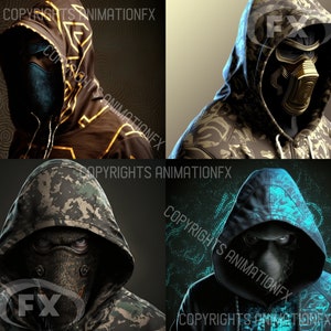 PRINTABLE ART Masked Hacker Apes Collection Printable and - Etsy