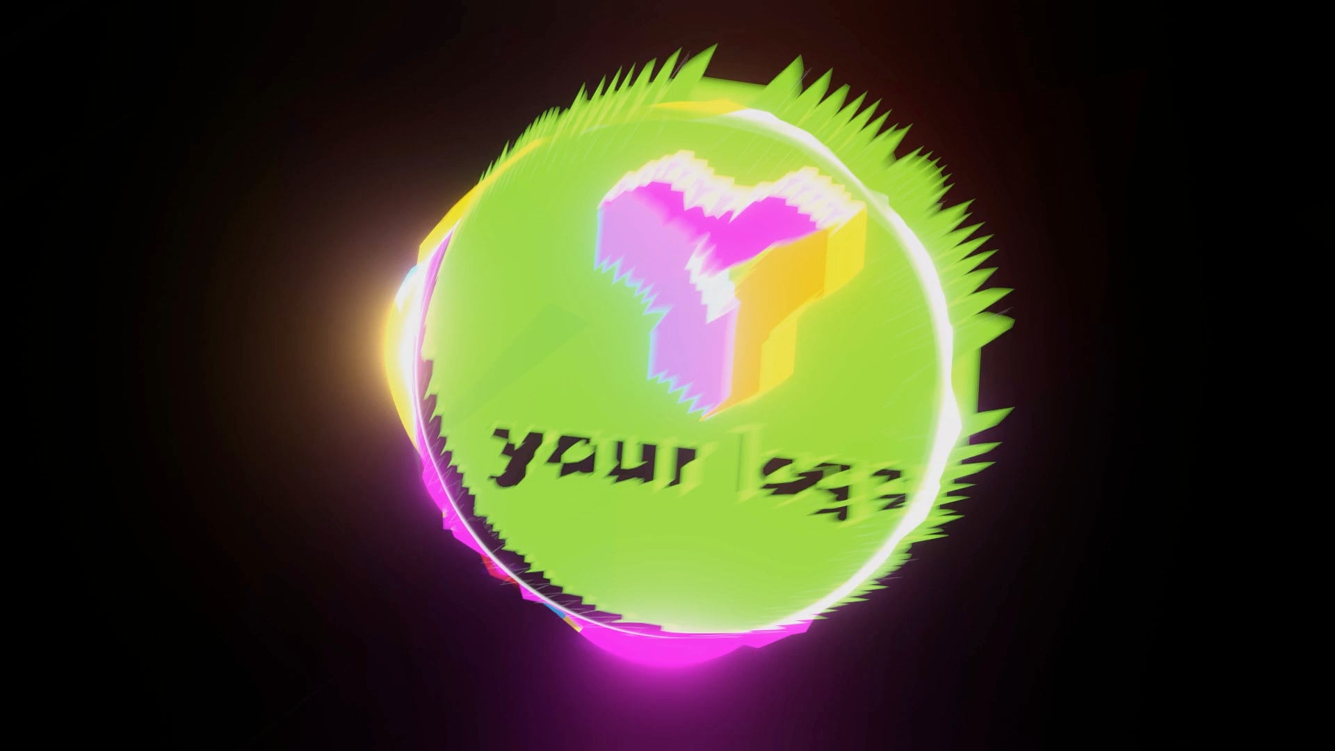 Neon Glitch Logo Stinger With Alpha Channel and Sound for Stream Scenes ...