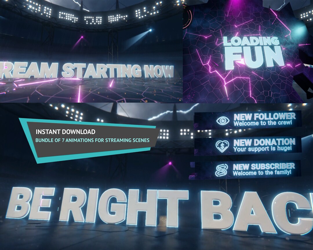 Ultimate Streaming Animation Bundle 7 Impactful Scenes & Alerts for ...