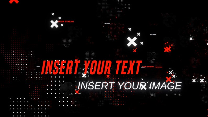 Hacker Crosses Glitch Text Intro Animation With Custom Image and Colors Twitch Transition Custom ...