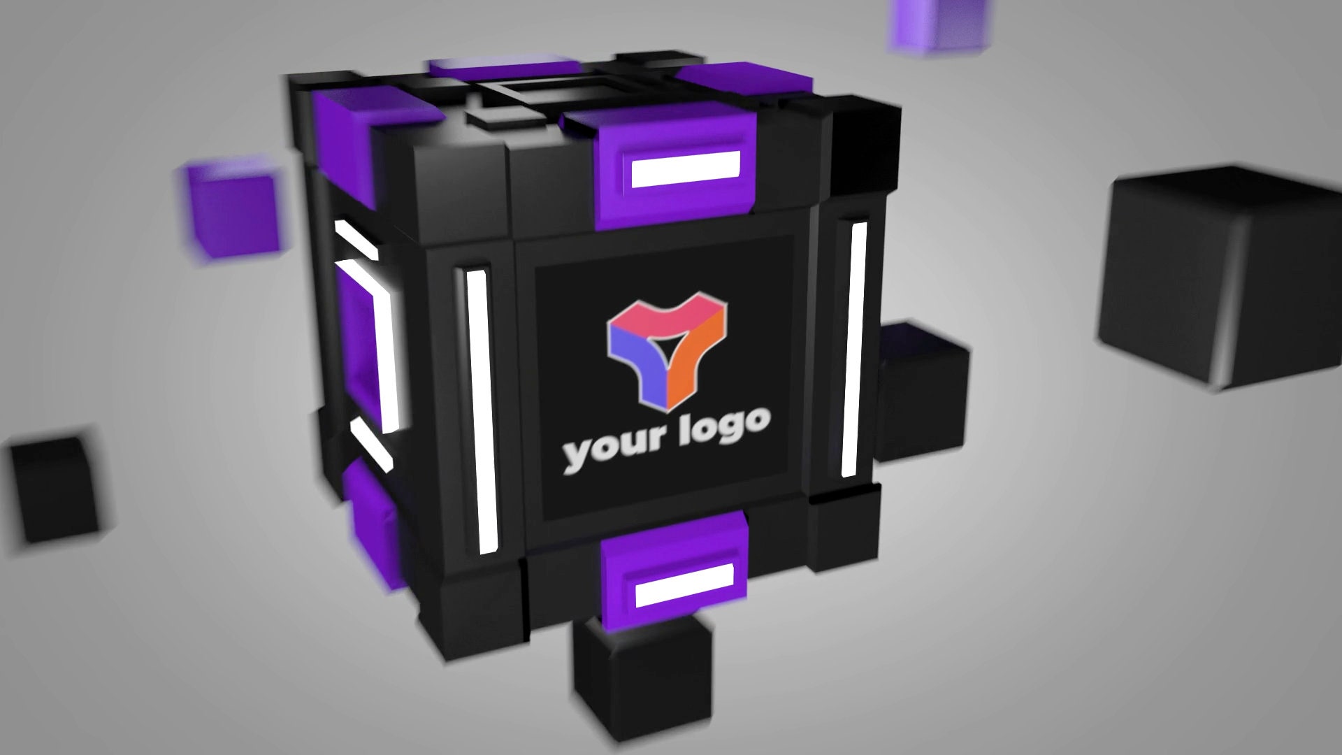 Cube Transition Logo Stinger With Custom Colors and Sound for Stream ...