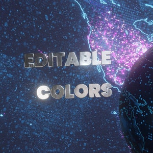 Digital World Spinning Globe Intro With Metallic 3d Text and ...