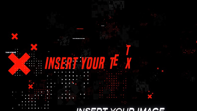 Hacker Crosses Glitch Text Intro Animation With Custom Image and Colors Twitch Transition Custom ...