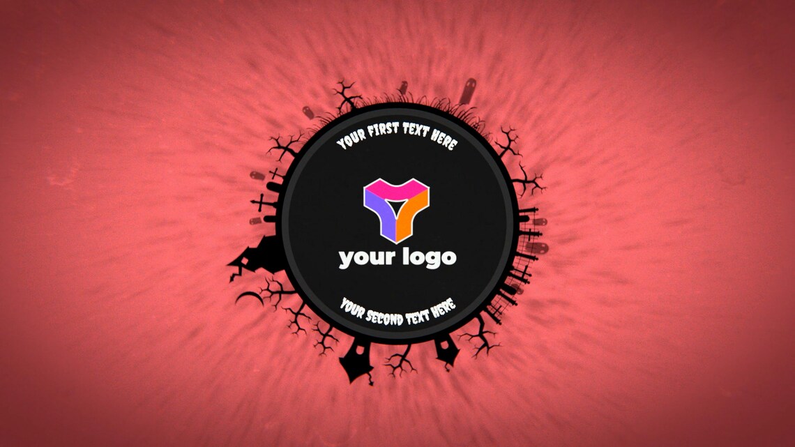 Animated Toon Logo Intro Black Spooky World is Spinning and - Etsy