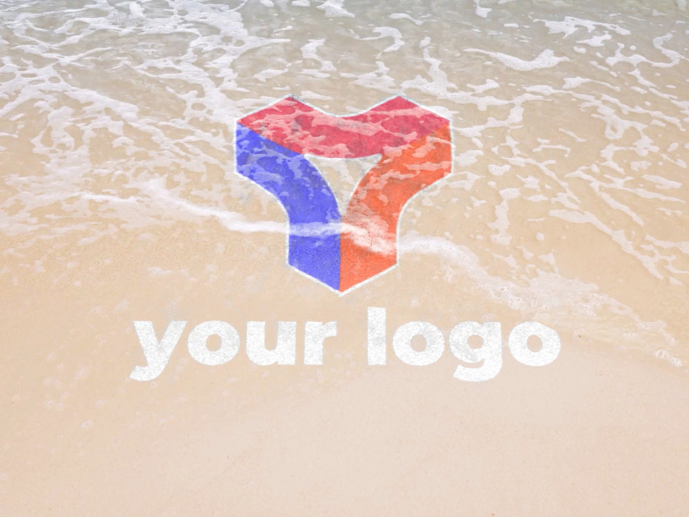 Your Logo Washed by Waves Live Action Animation. Waves Are Washing the ...
