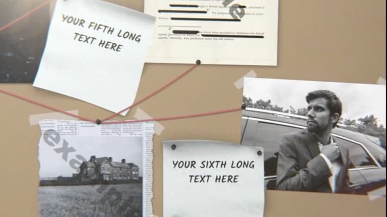 Channel Intro Investigation Board Animation With 7 Sticky Notes Texts ...