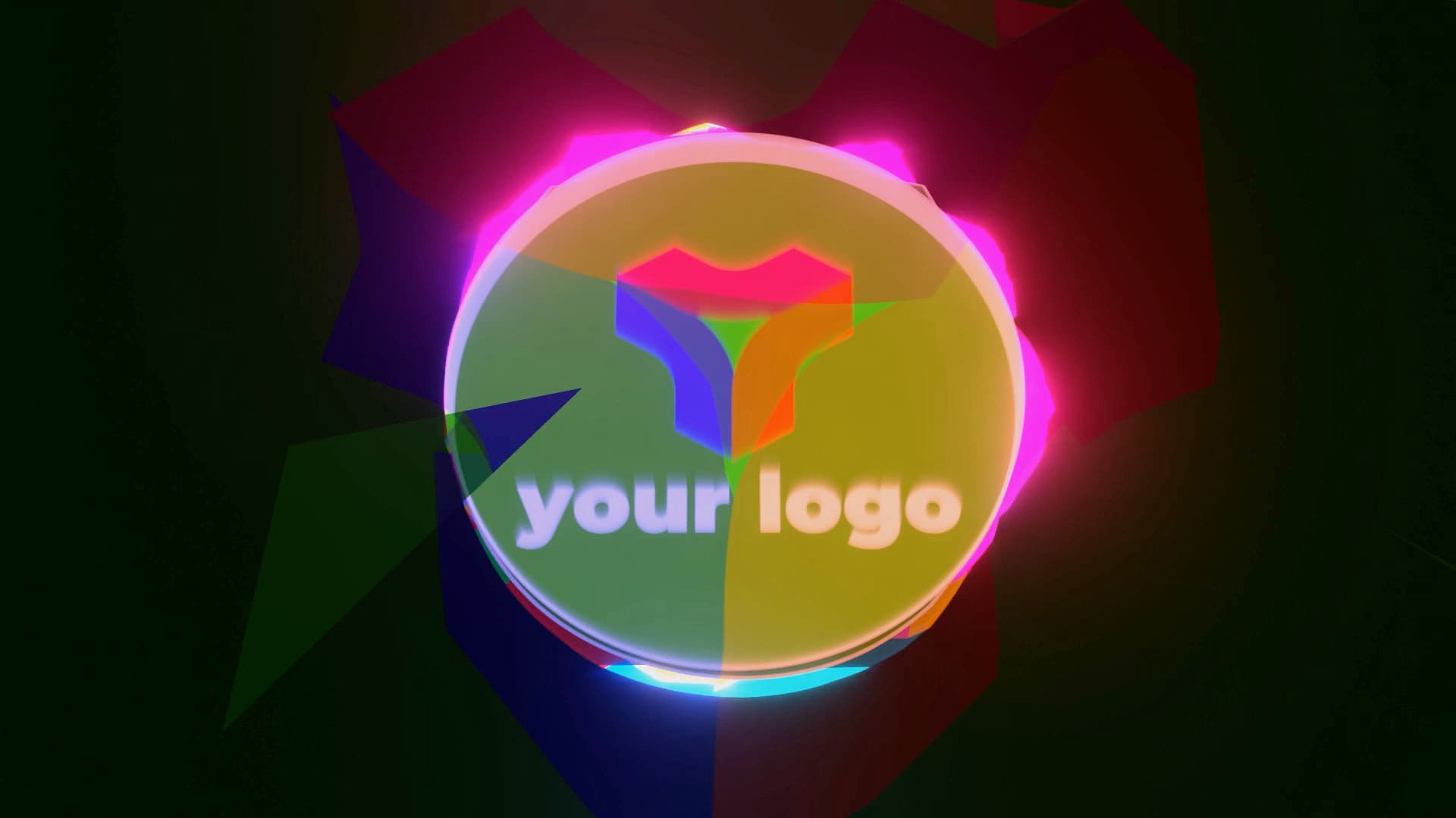 Neon Glitch Logo Stinger With Alpha Channel and Sound for Stream Scenes ...