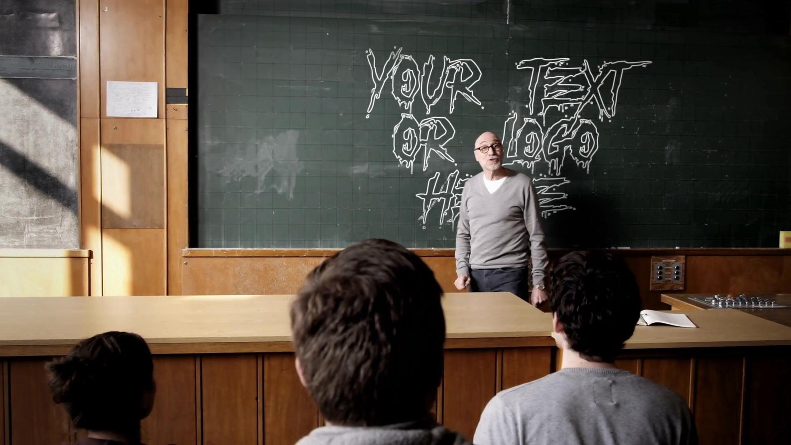 Custom Live-action Mockup: Professor Explaining on Blackboard ...