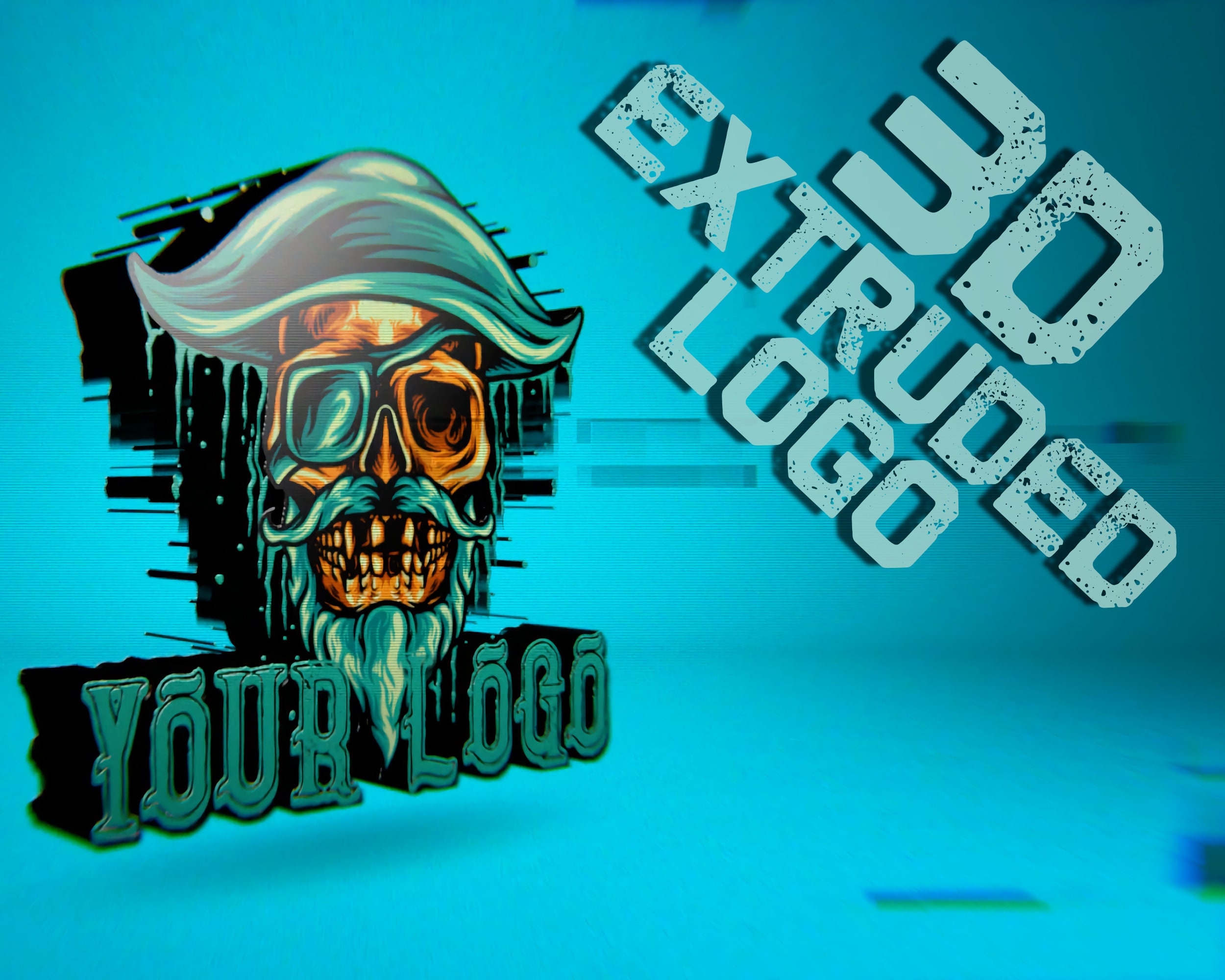 Personalizable Emot Twitch Distorted Glitchy 3D Logo Animation ...