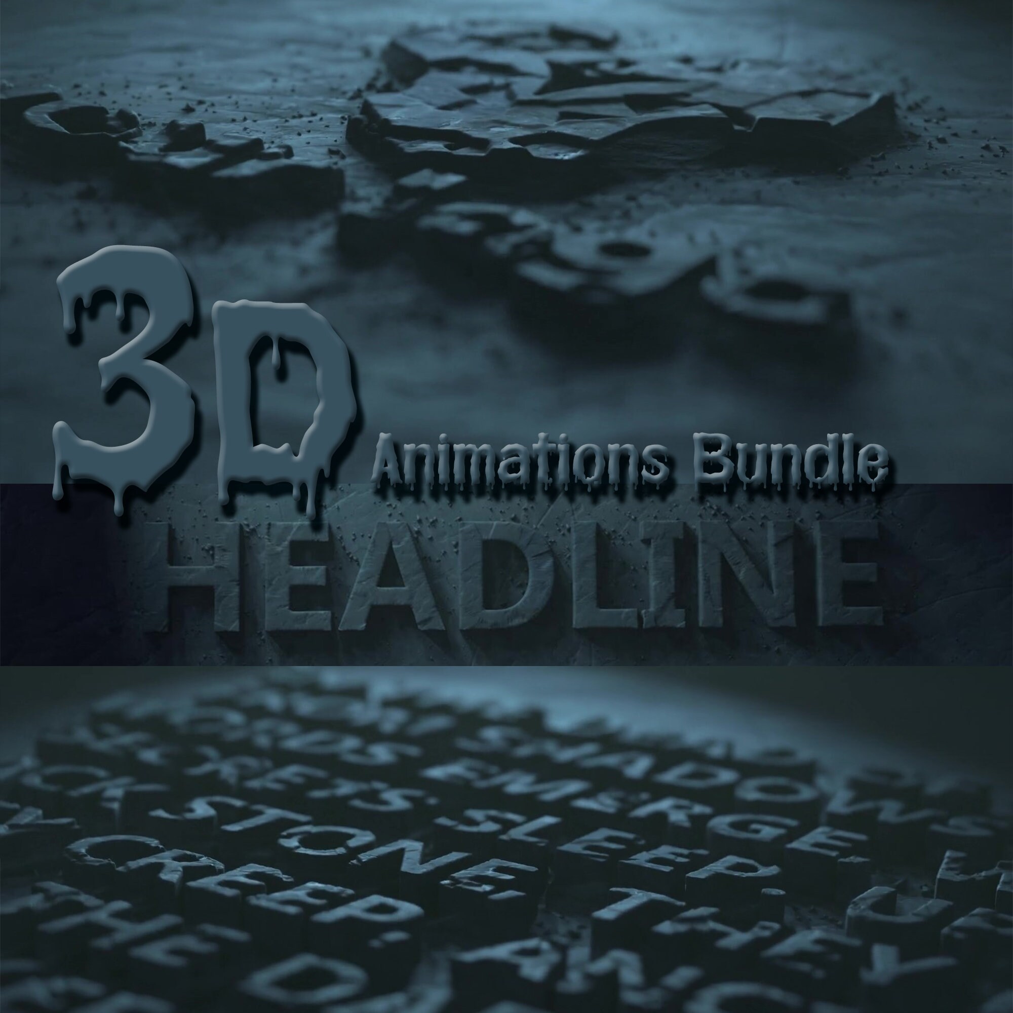 Premium Stone Textured Animation Bundle - 3D Logo, Paragraph & Headline ...