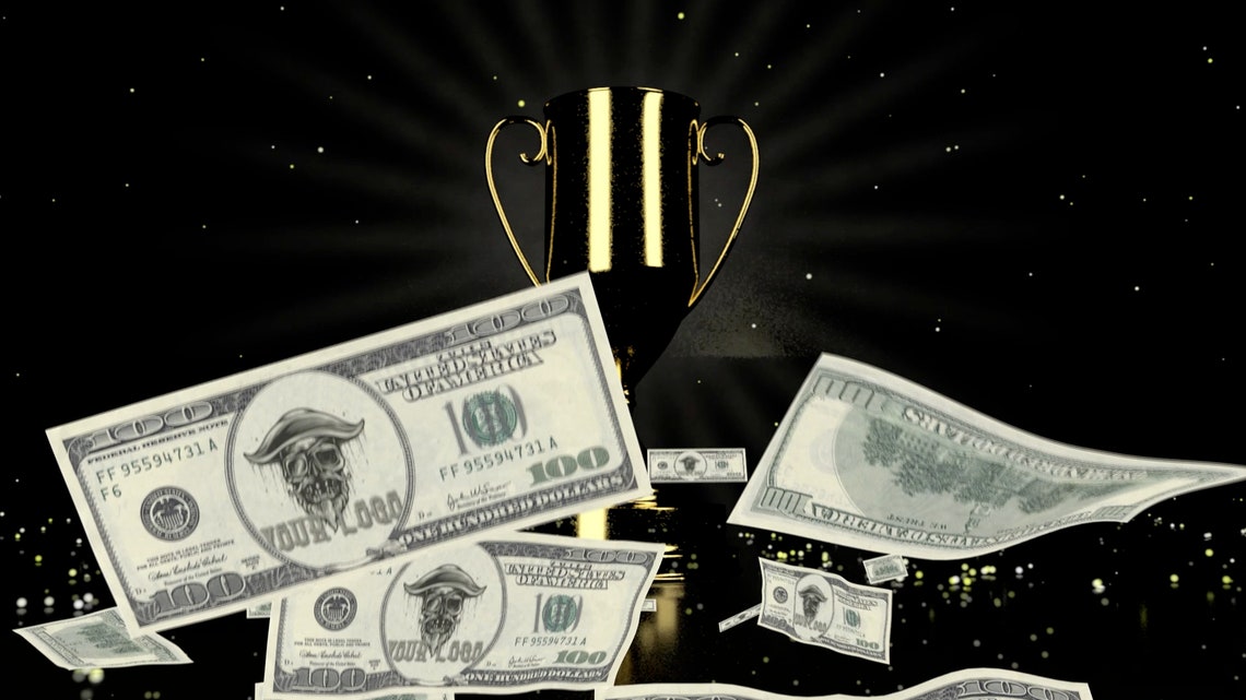 Falling Dollars Overlay Bills Mockup With Your Logo With Vintage Look ...