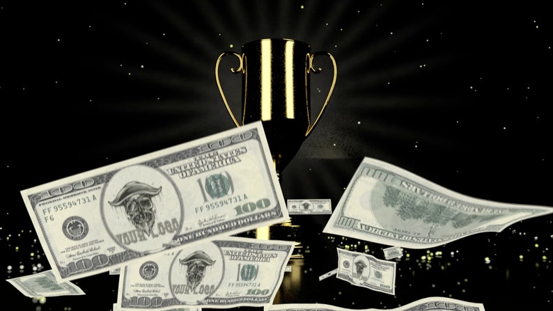 Falling Dollars Overlay Bills Mockup With Your Logo With Vintage Look ...