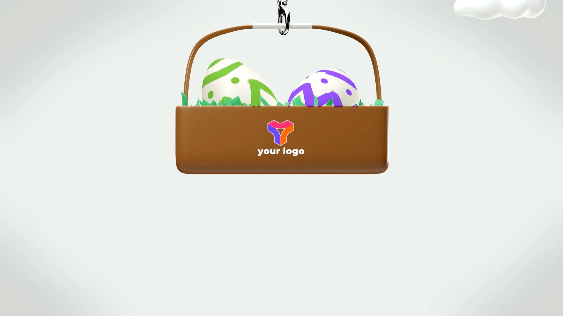 Easter Animated Logo on the Basket - for Your Video Channel - Customize ...